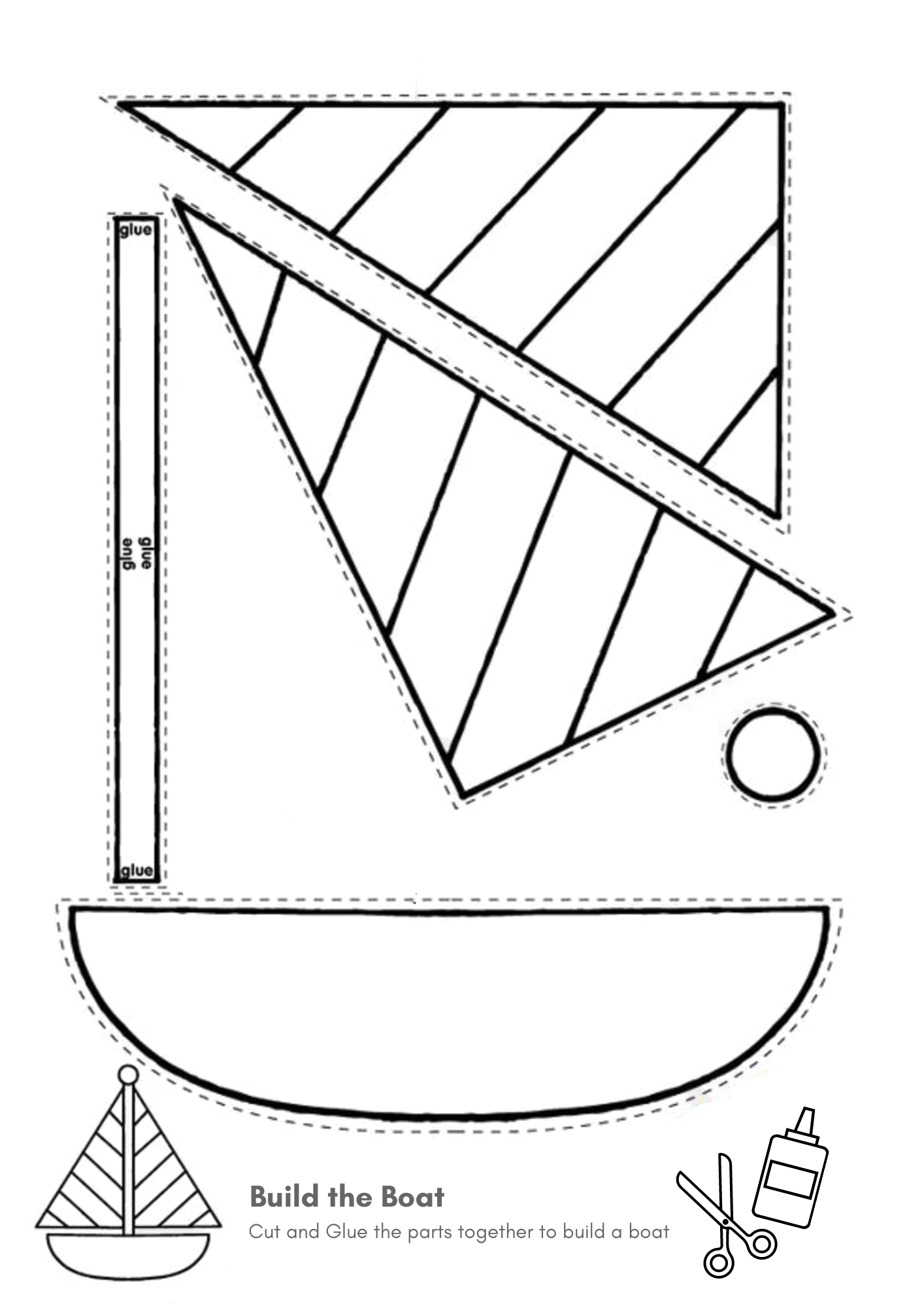 Cut and Glue Activity Sheet Build A Boat - Help My Kids Are Bored Cut and Glue Activity Sheet Build A Boat - Help My Kids Are Bored